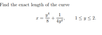 Solved Find the exact length of the curve | Chegg.com