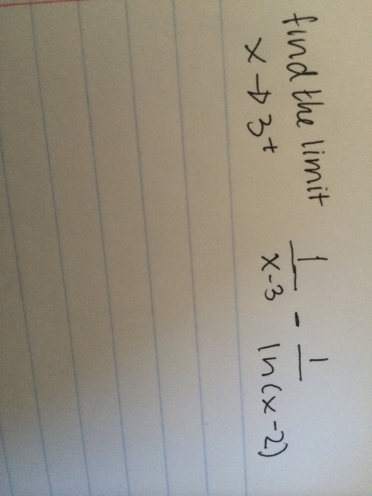 Solved Find the limit x arrow 3^+ 1/x-3 ? 1/ln(x-2) | Chegg.com