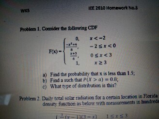 Solved Consider the following CDF F(x) = 0, x