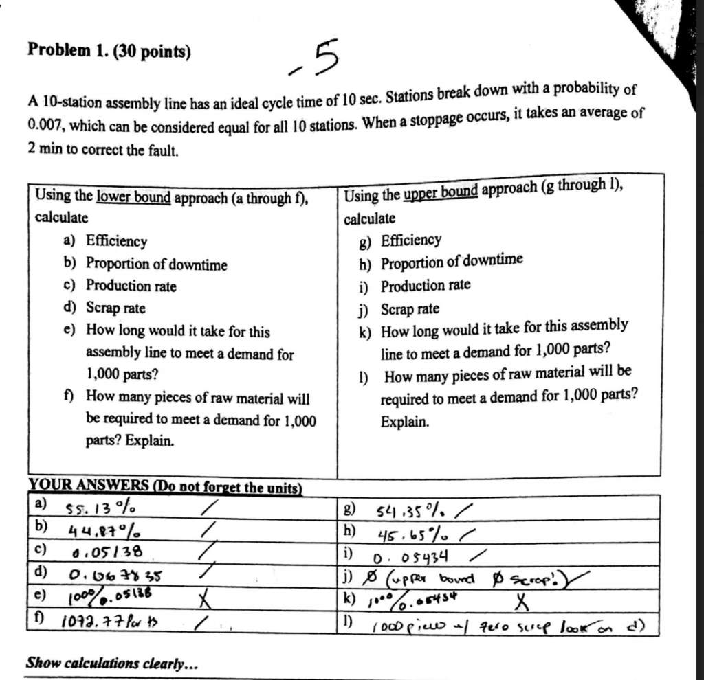 Solved Problem 1. (30 points) A 10- 0.00 2 min to correct | Chegg.com