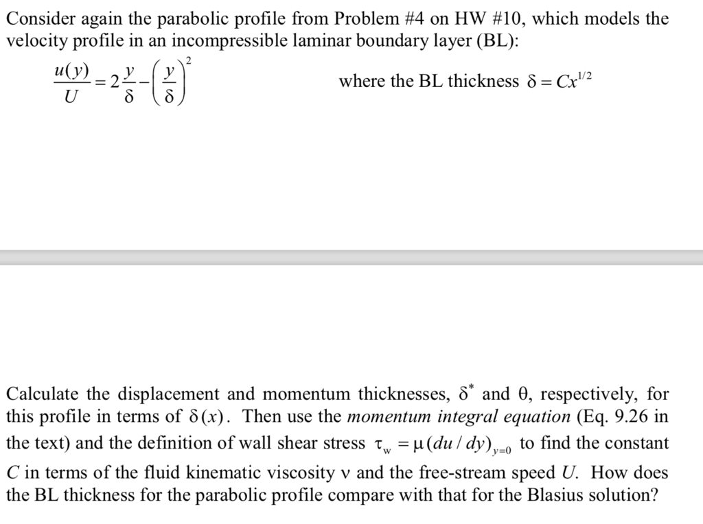 Solved Consider again the parabolic profile from Problem #4 | Chegg.com