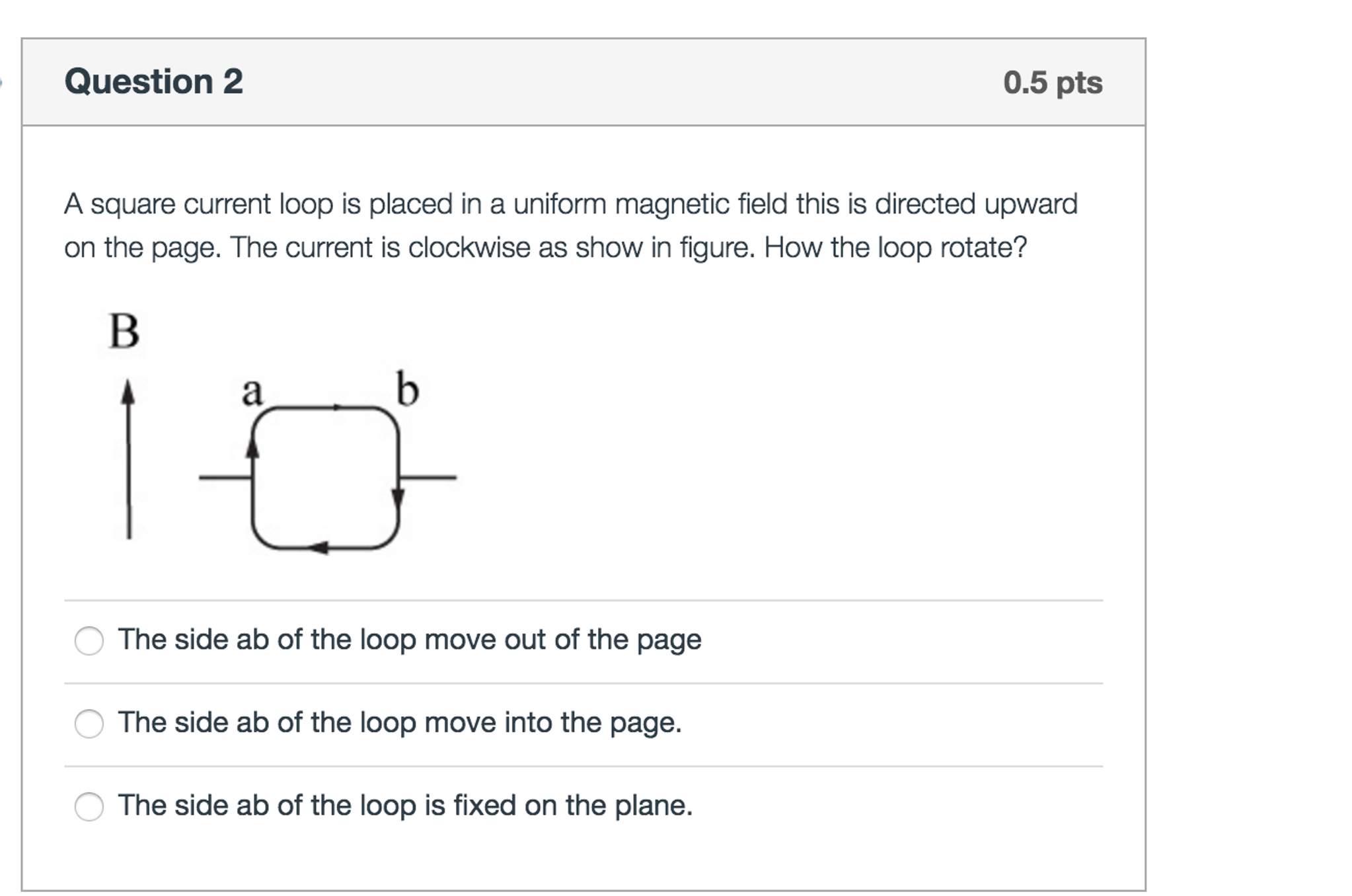 Solved A square current loop is placed in a uniform magnetic | Chegg.com