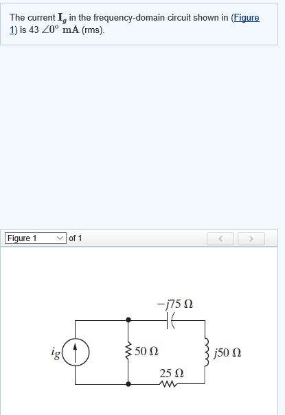 Solved The current Ia in the frequency-domain circuit shown | Chegg.com
