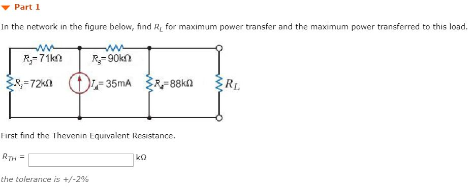 Solved Part 1 In the network in the figure below, find RL | Chegg.com