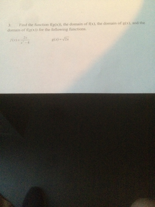 Solved Find the function f(g(x)), the domain of f(x), the | Chegg.com