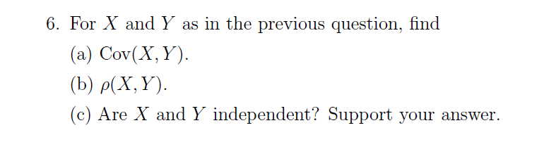 Solved For X and Y as in the previous question, find | Chegg.com