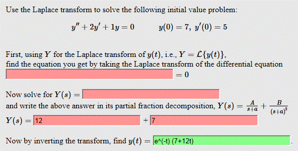 Solved Use the Laplace transform to solve the following | Chegg.com
