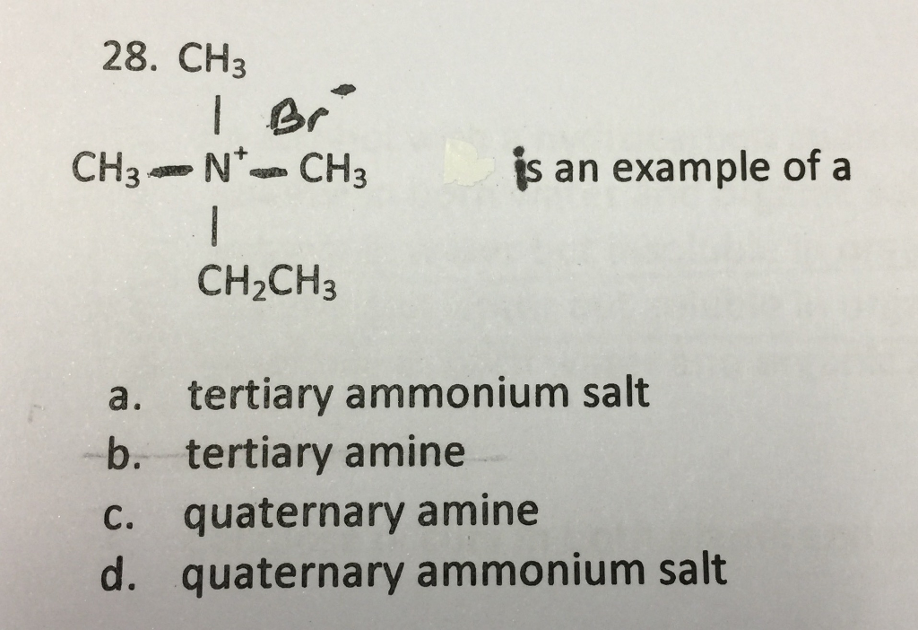 Solved tertiary ammonium salt tertiary amine quaternary | Chegg.com