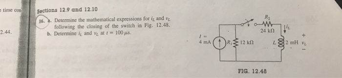 Solved Determine the mathematical expressions for i_L and | Chegg.com