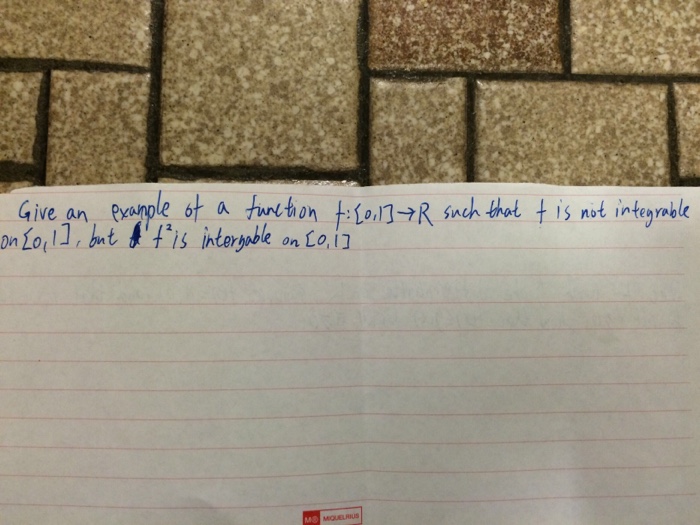 Solved Give an example of a function f:[0,1] - > R such | Chegg.com