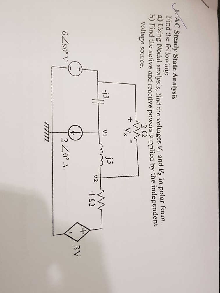 Solved AC Steady State Analysis Find the following: a) Using | Chegg.com