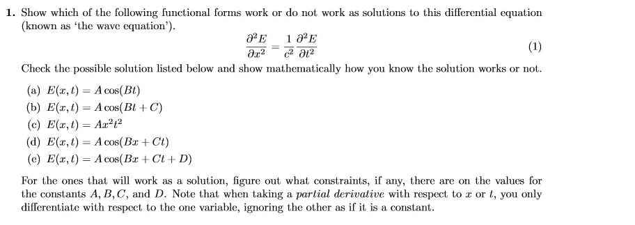 Solved Show which of the following functional forms work or | Chegg.com