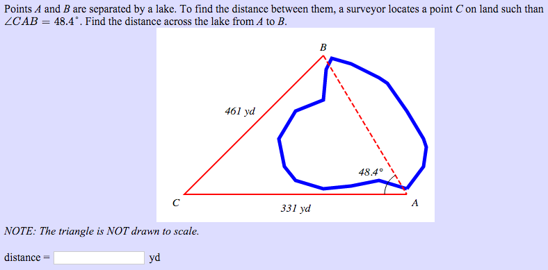 Solved Points A and B are separated by a lake. To find the | Chegg.com