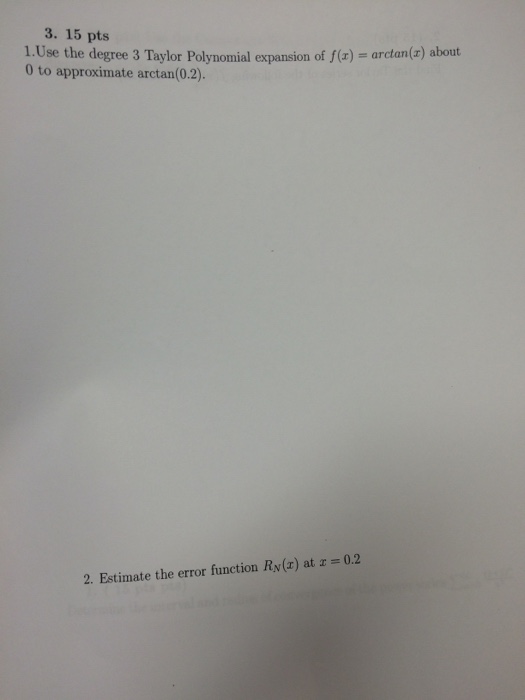 Solved Use the degree 3 Taylor Polynomial expansion of f(x) | Chegg.com