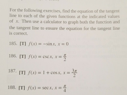Solved For the following exercises, find the equation of the | Chegg.com