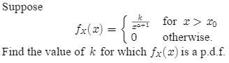 Solved Find the value of k for which fx(x) is a | Chegg.com | Chegg.com
