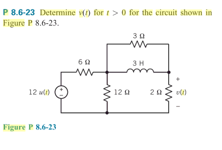Solved determine v(t) for t>0 for the circuit shown in | Chegg.com
