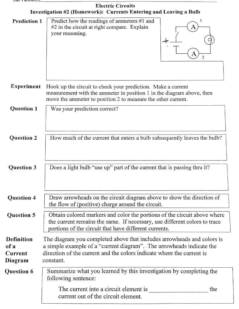 Solved Electric Circuits Investigation #2 (Homework): | Chegg.com