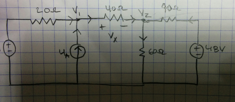Find Vx using nodal analysis | Chegg.com