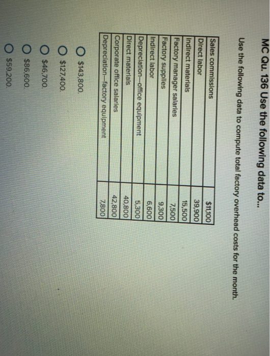 Solved MC Qu. 124 Using the information below for... Using | Chegg.com