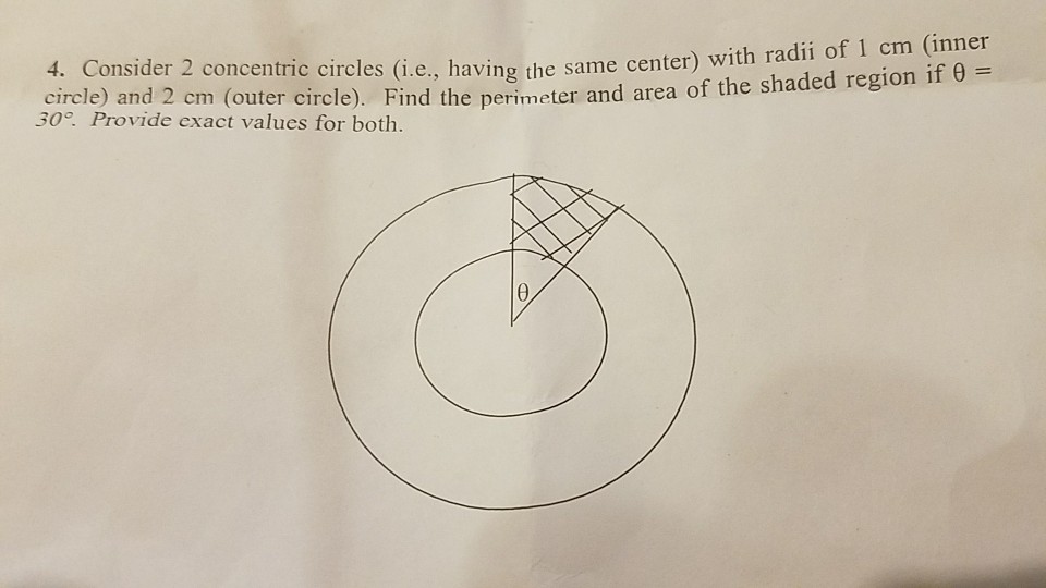 Solved 4. Consider 2 concentric circles (i.e., having the | Chegg.com