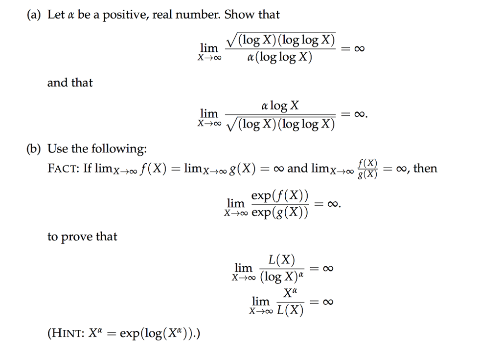 (a) Let α be a positive, real number. Show that and | Chegg.com