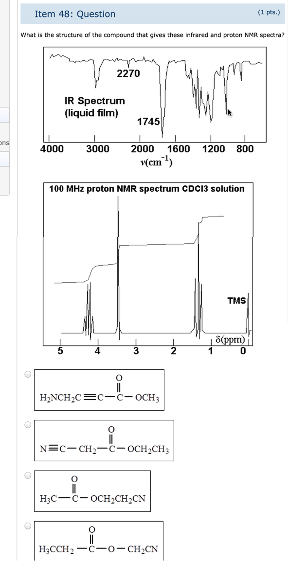 Solved 47) Which structure is consistent with the proton | Chegg.com
