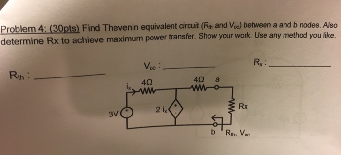 Solved Find Thevenin equivalent circuit (R_th and V_oc) | Chegg.com