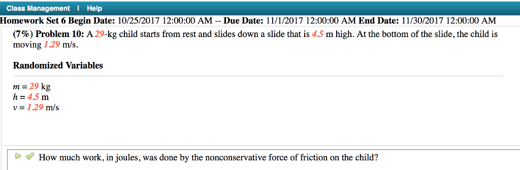 Solved Class Management Help Homework Set 6 Begin Date: | Chegg.com