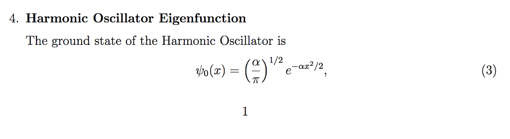 Solved 4. Harmonic Oscillator Eigenfunction The ground state | Chegg.com