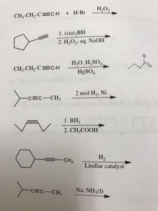 Solved H2O2 EC-H H-Br CHI-CH, C I. (sia)2BH 2. H202. aq. | Chegg.com
