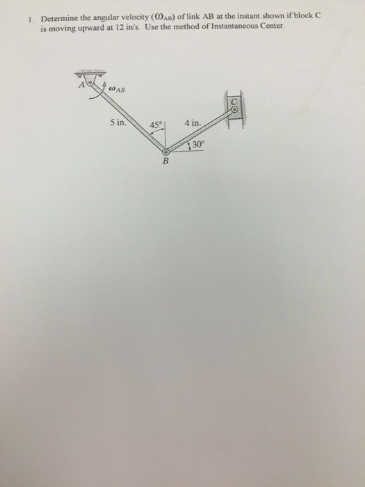 Solved Determine the angular velocity (omega_AB) of link AB | Chegg.com