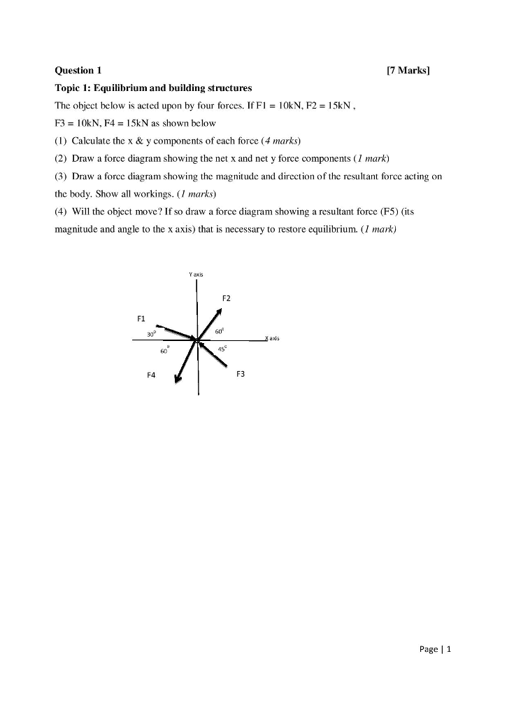 Solved Equilibrium and building structures The object below | Chegg.com