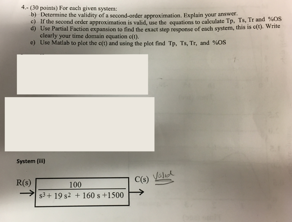 Solved For each given system: b) Determine the validity of | Chegg.com