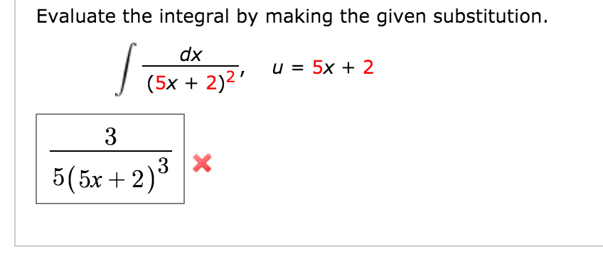 Solved Evaluate the integral by making the given | Chegg.com