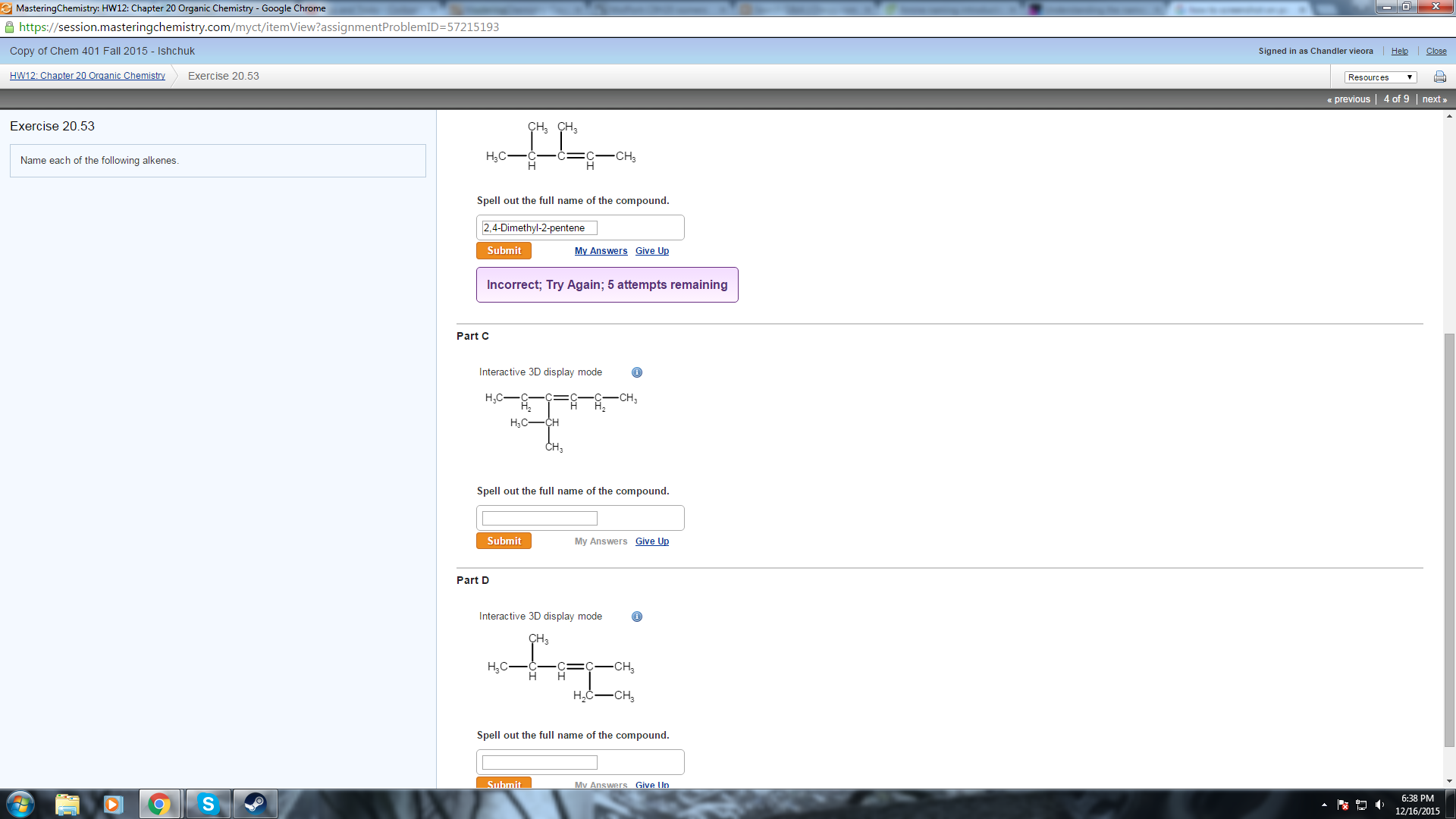 Solved Name each of the following alkenes | Chegg.com Solved Name each of the following alkenes | Chegg.com