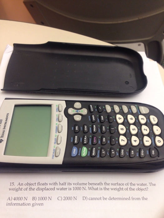 Solved 15. An object floats with half its volume beneath the | Chegg.com