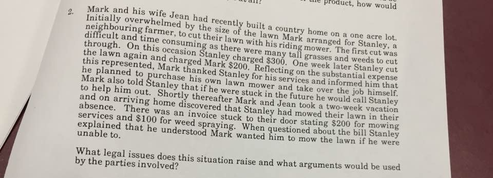 Solved Mark and his wife Jean had recently built a country | Chegg.com