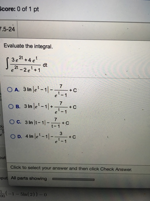 Solved Evaluate the integral. integral 3e^2t + 4 e^t/e^2t - | Chegg.com