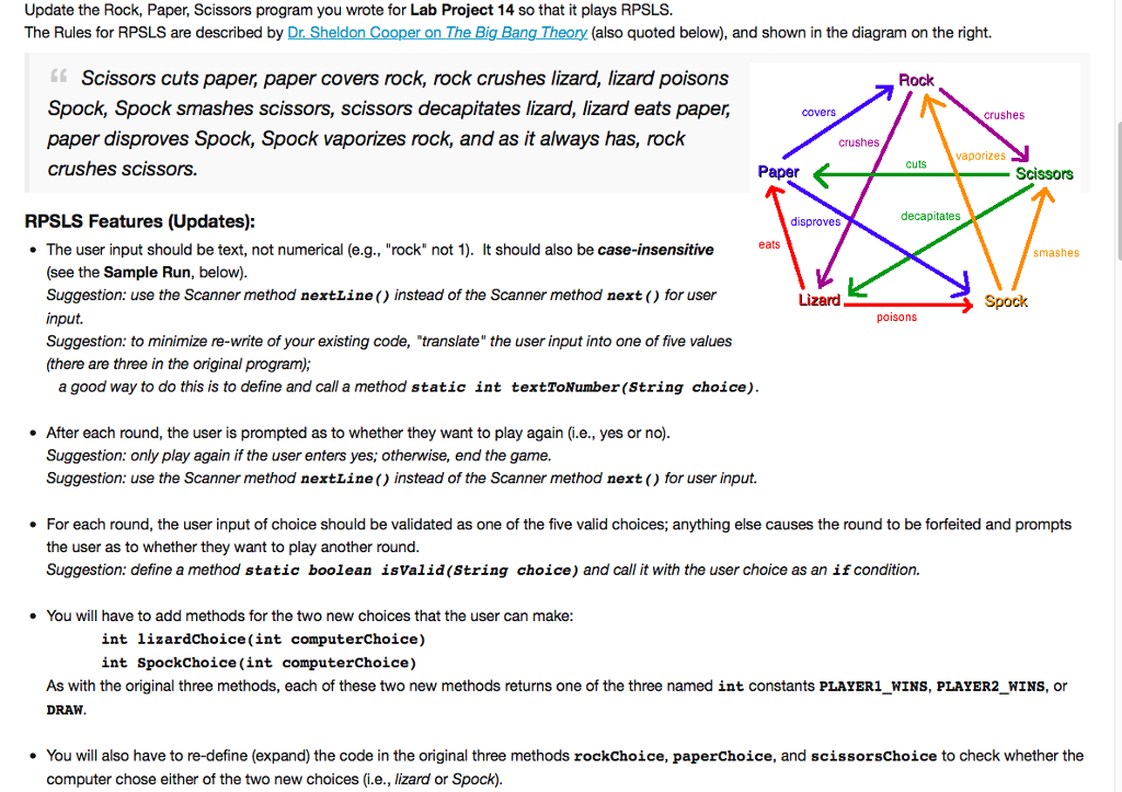 Solved Update the Rock, Paper, Scissors program you wrote | Chegg.com