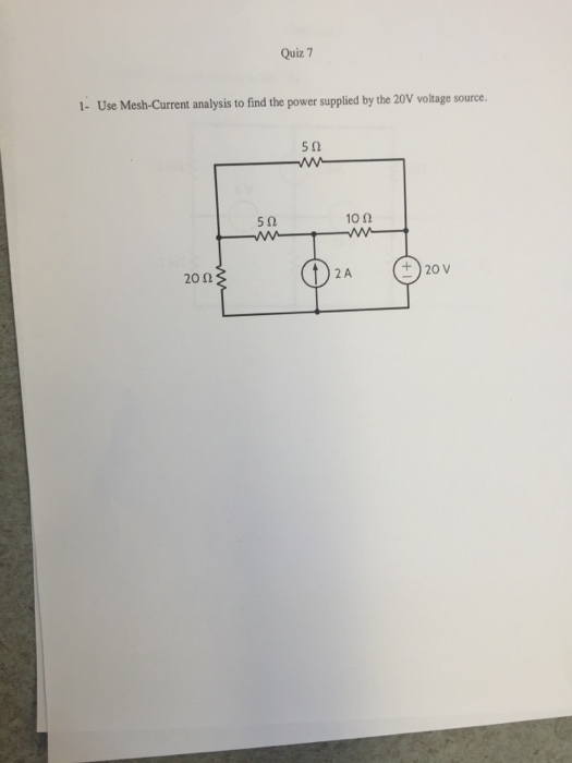 Solved Use Mesh-Current analysis to find the power supplied | Chegg.com