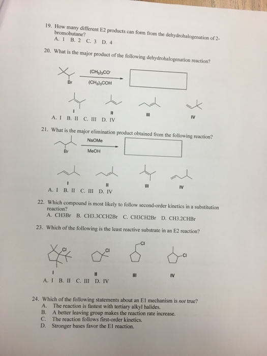 Solved How many different E2 products can form the | Chegg.com
