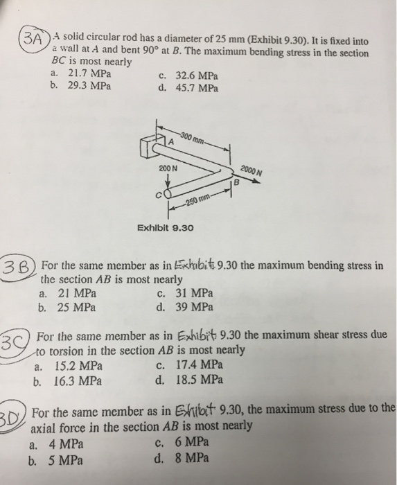 Solved 3A solid circular rod has a diameter of 25 mm | Chegg.com