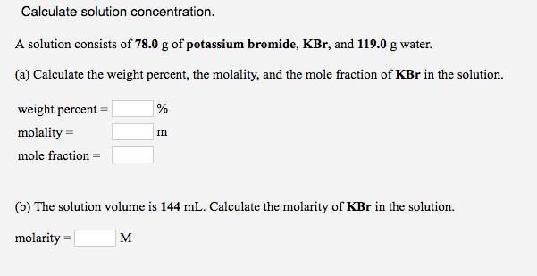 Solved Calculate solution concentration. A solution | Chegg.com