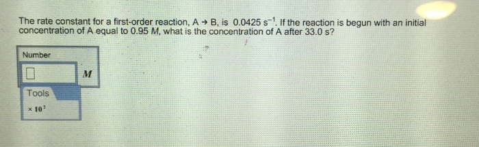 Solved The rate constant for a first-order reaction. A B, is | Chegg.com