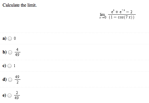 Solved Calculate the limit. Lim 12x - 1/x 1 ln(12) -1 0 | Chegg.com