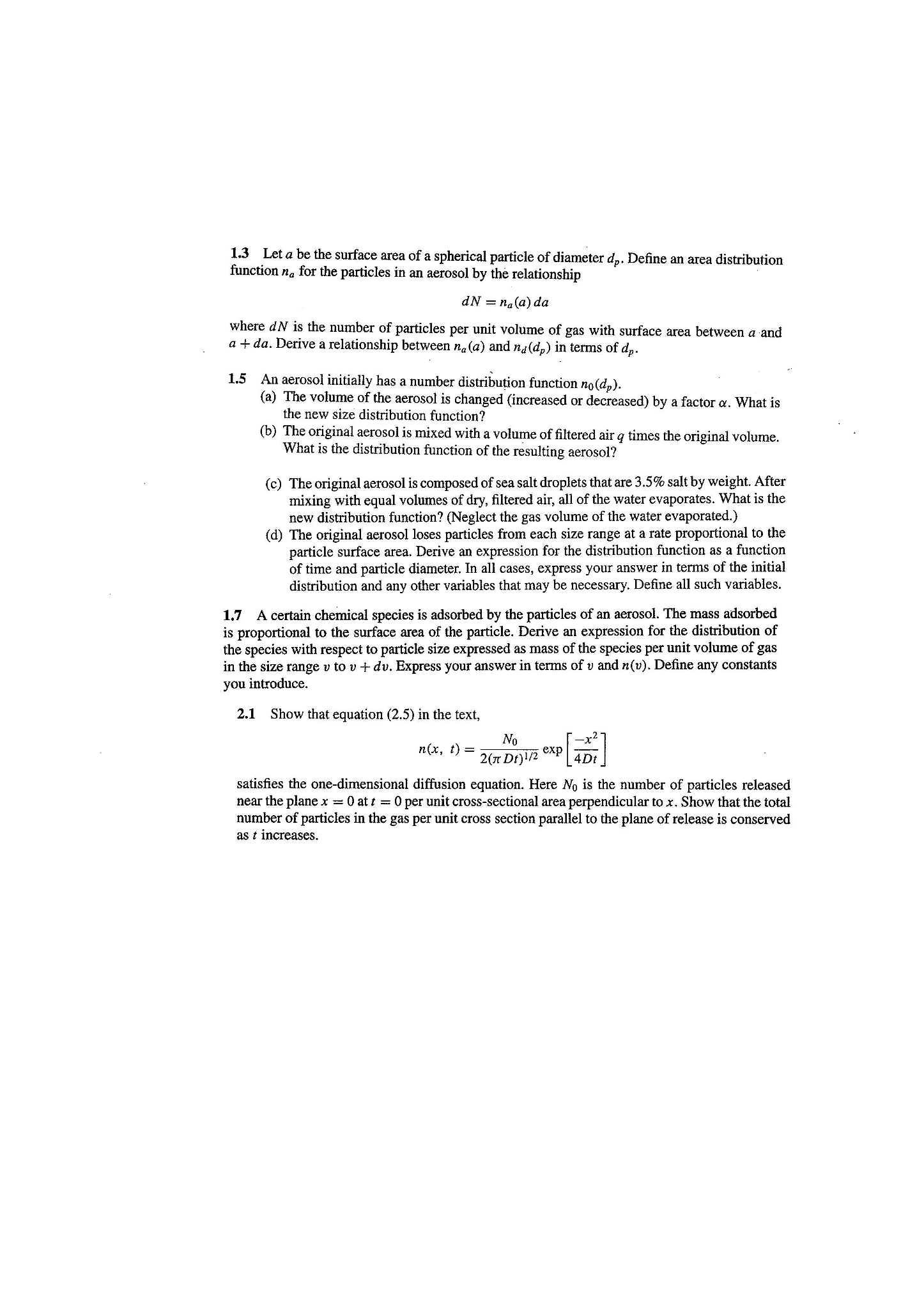 Solved Let a be the surface area of a spherical particle of | Chegg.com