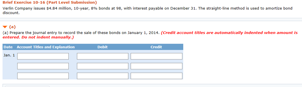 Solved Brief Exercise 10-16 (Part Level Submission) Verlin | Chegg.com
