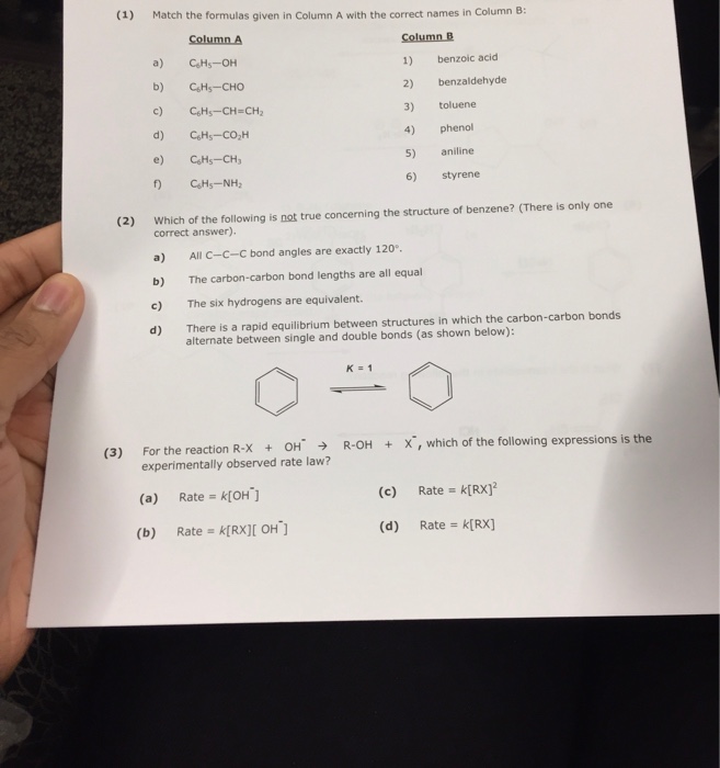 Solved Match the formulas given in Column A with the correct | Chegg.com