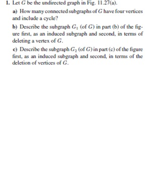 Solved Let G be the undirected graph . How many connected | Chegg.com